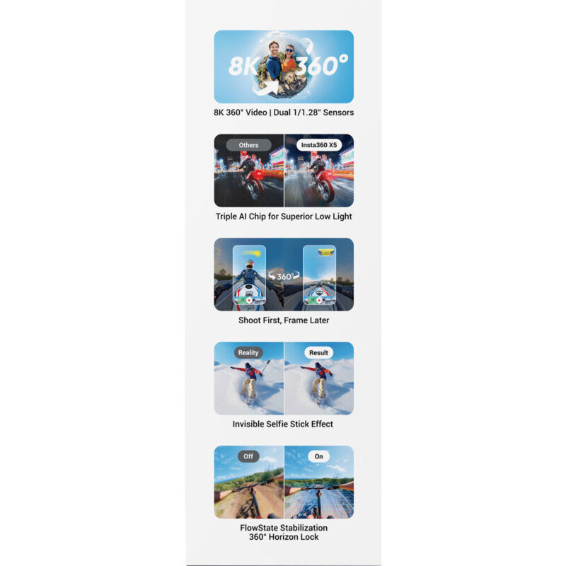 Insta360 X5 360 Action Camera Essentials Bundle - GP Pro